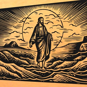 Jesus Walking on Water Svg, Jesus Christ Svg, Christian, SVG, Rustic ...