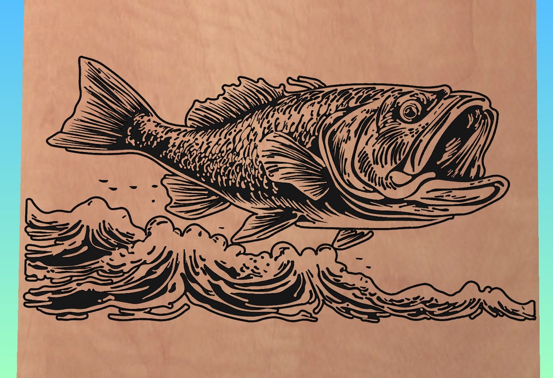 Large Mouth Bass SVG, Fishing, Pdf, Cnc, Laser, - Etsy
