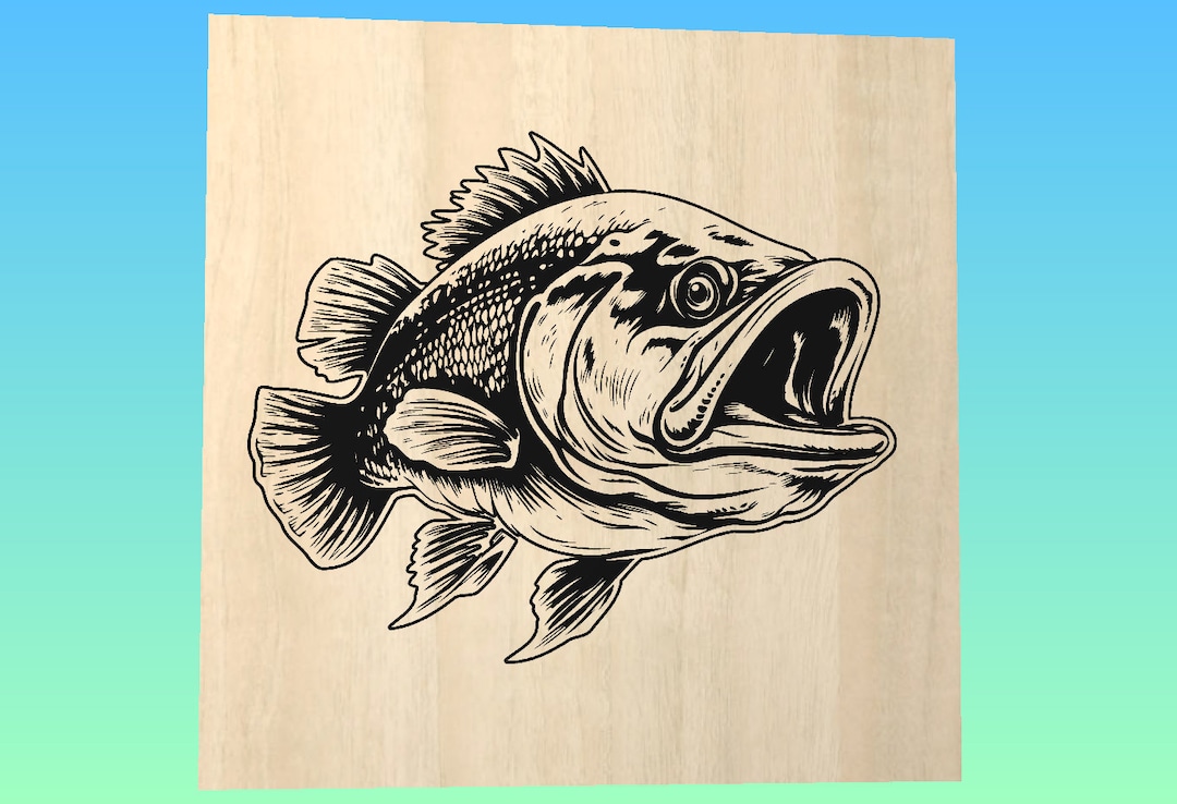 Large Mouth Bass SVG, Fishing, Pdf, Cnc, Laser, - Etsy