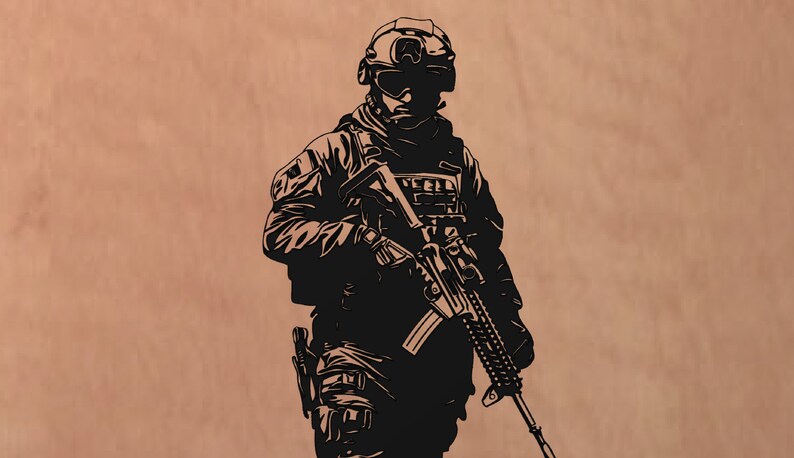 Soldier, Swat, Police, Heavy Duty, Warrior, SVG, Black and White ...