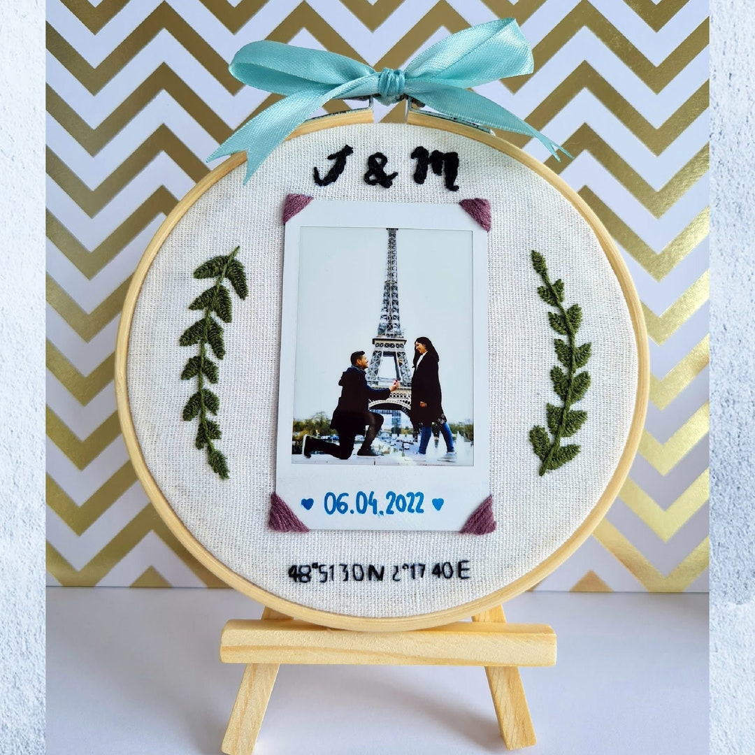 Custom Embroidered Polaroid Photo Frame Your Photo Printed as a ...