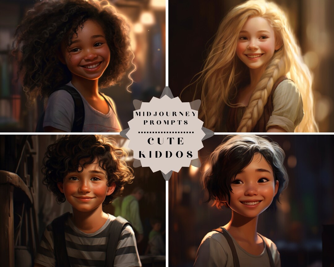 Midjourney Prompt: Cute Kid Portrait, Cartoon Realism Girls & Boys ...