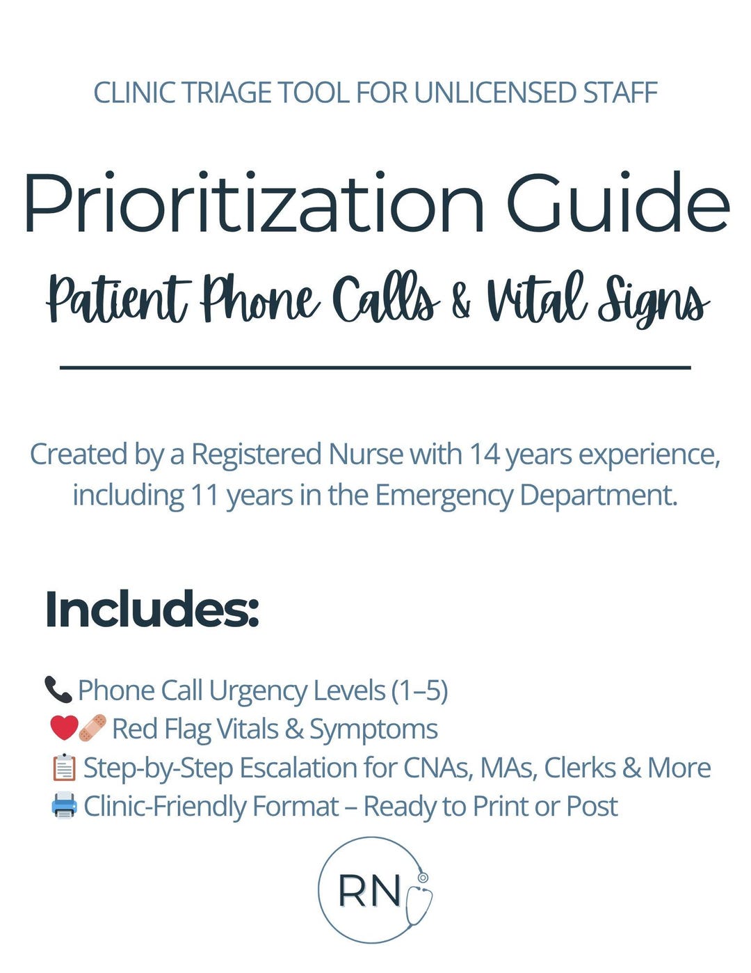 Clinic Triage Guide: Patient Phone Call & Vital Signs Prioritization ...