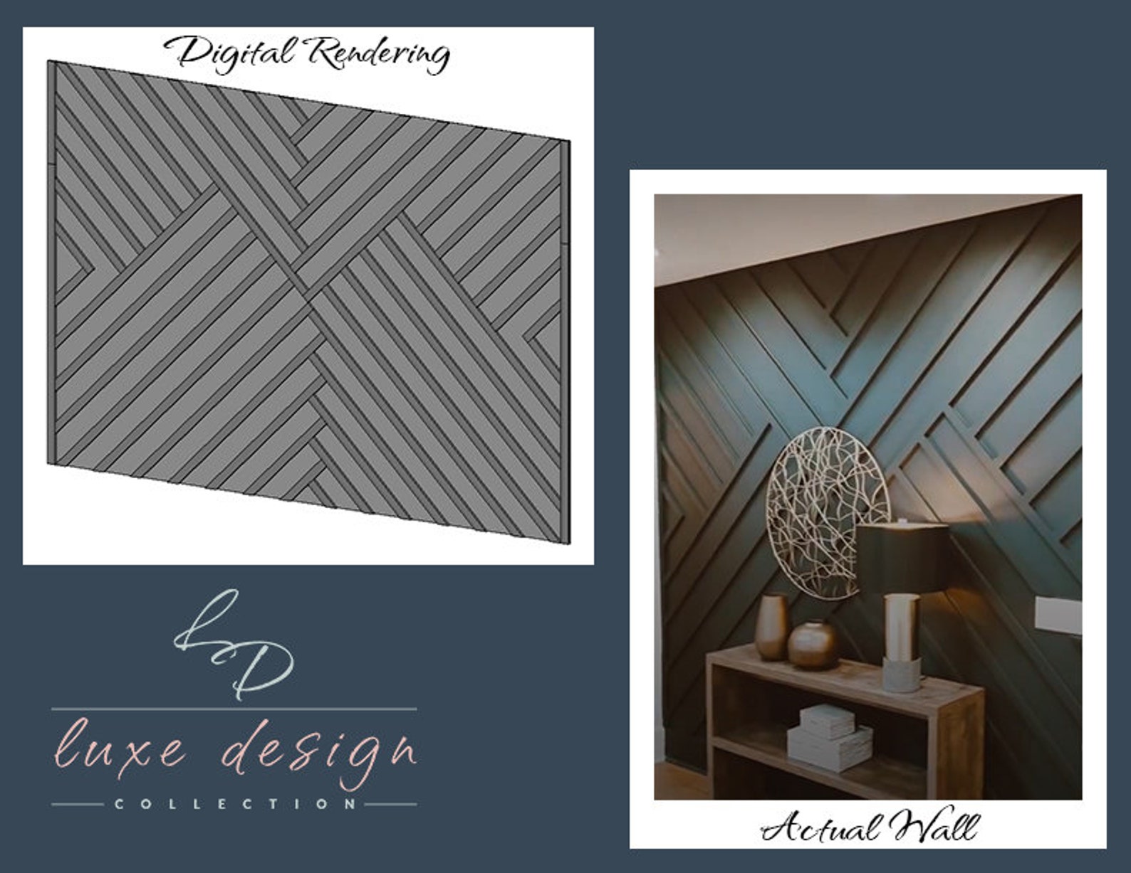 Custom Geometric 3-dimensional Accent Wall – Includes Design Only ...