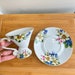 Vintage Fun Shaped Tea Cup and Saucer Spring Flowers Porcelain Tea Cup ...