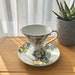 Vintage Fun Shaped Tea Cup and Saucer Spring Flowers Porcelain Tea Cup ...