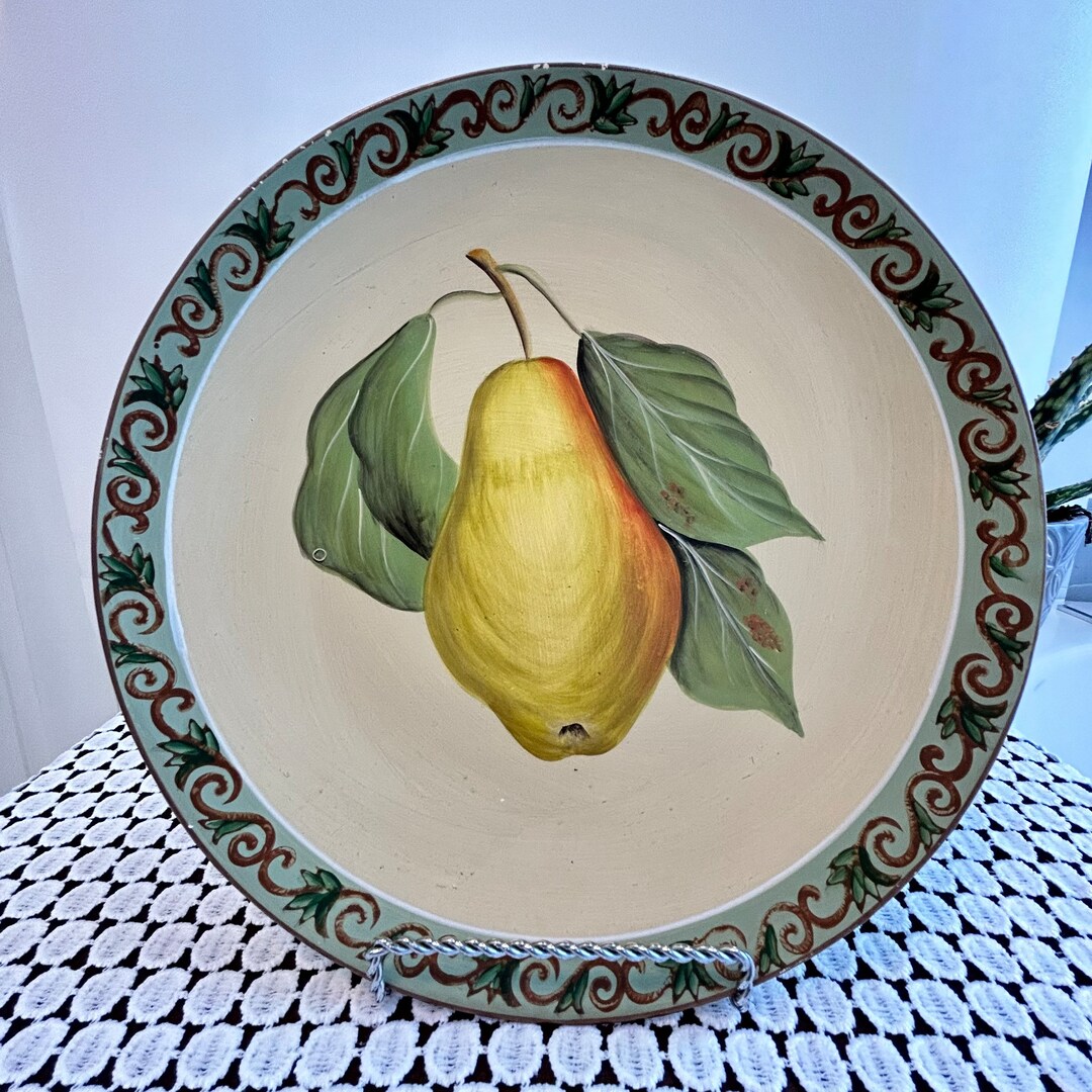 Wall Decorative Ceramic Plate, Hand Painted Pear, Gift for Mom ...