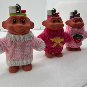 Fuzzy, Naked Troll, Pink Strawberry Fuzzy Sweater, Bright Pink Yellow ...