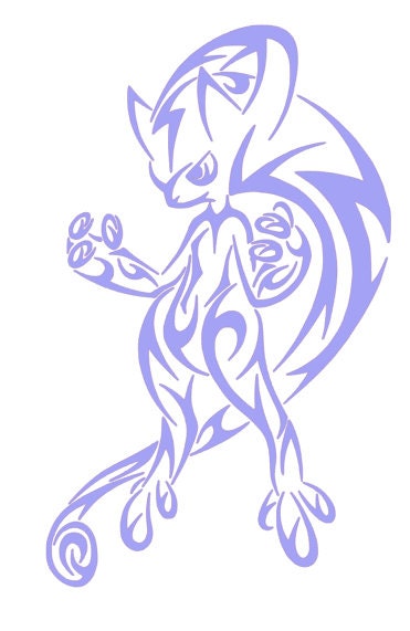 Tribal Mega Mewtwo Vinyl Decal - Etsy