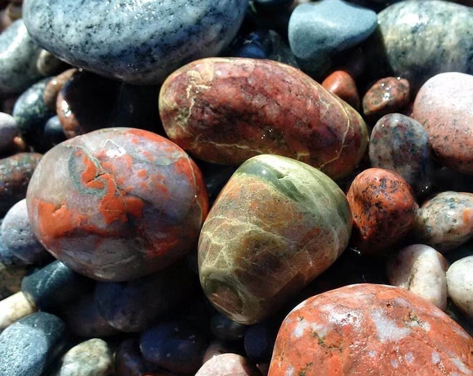 Polished Great Lakes Stones 1lb, Assorted Polished Rocks, Lake Michigan ...