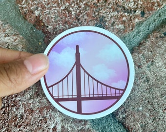 Golden Gate Bridge B&W Sticker - Etsy