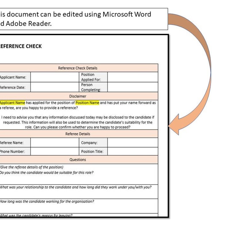 Character Reference Forms - Etsy
