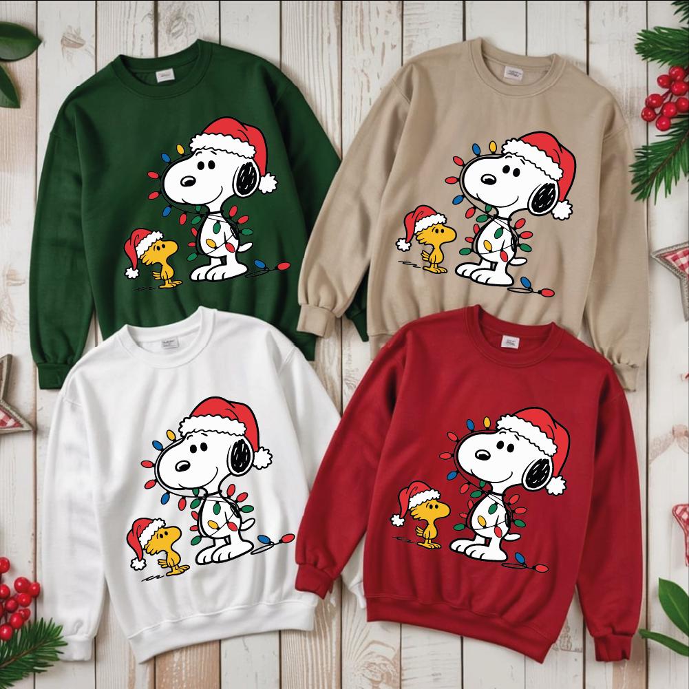 Snoopy Christmas Lights Clipart, Peanuts Holiday Design (PNG SVG) - Etsy