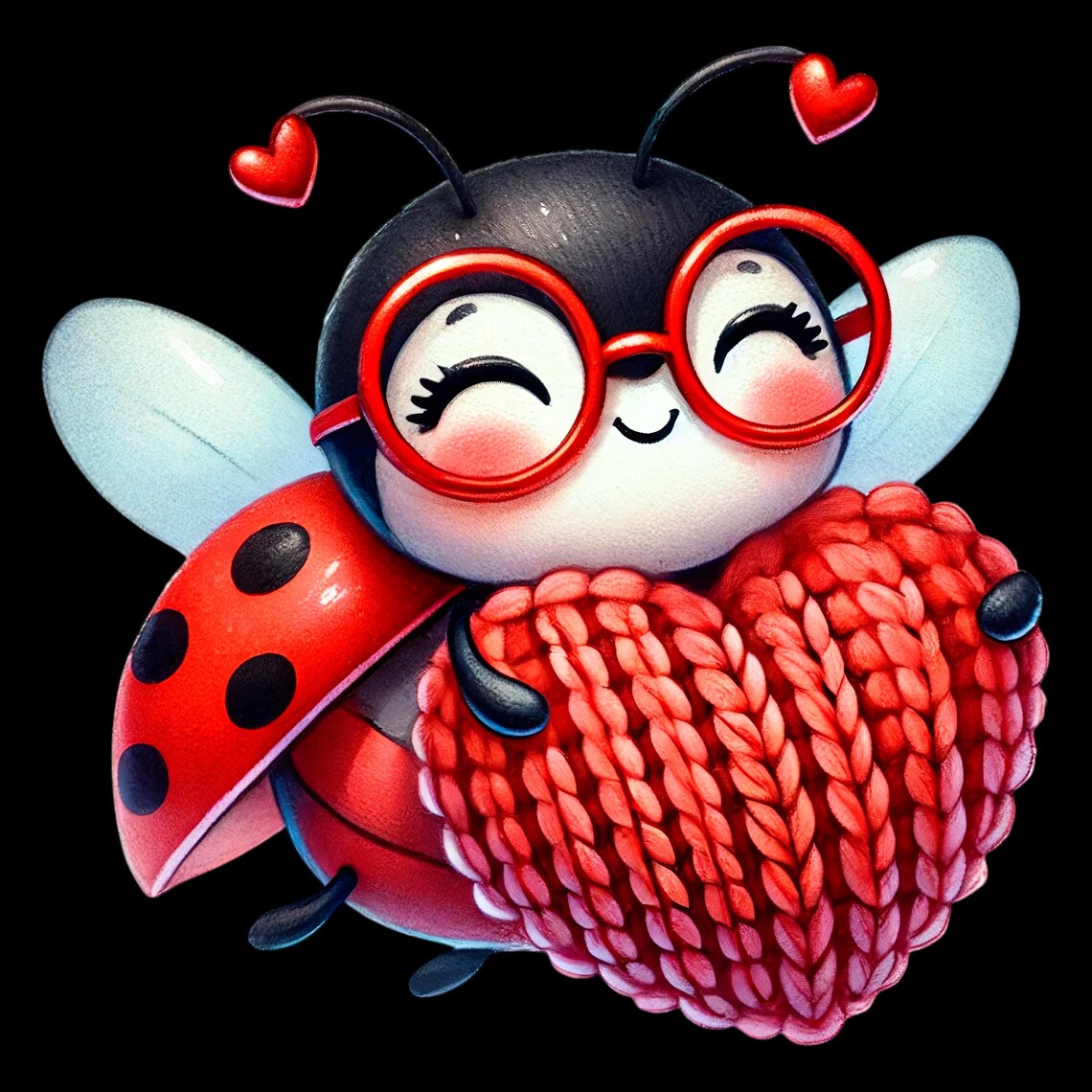 Ladybug Valentine Clipart, Bug With Heart (PNG, SVG, JPG) - Etsy