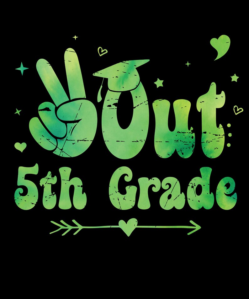 Peace Out Fifth Grade PNG, Last Day of School, 5th Grade Graduation ...