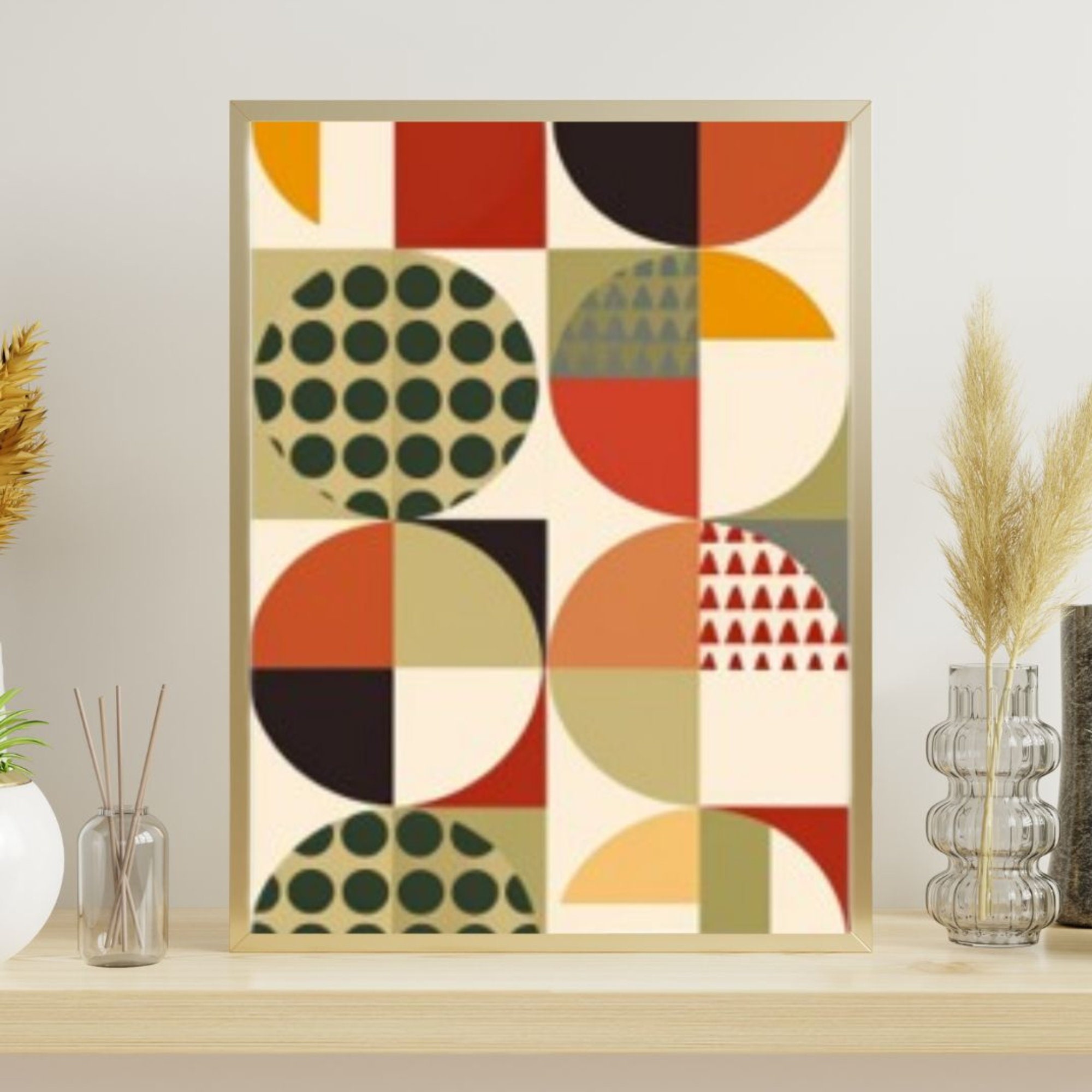 Mid Century Modern, Neutral Color Prints, Handmade Home Decor, Boho ...