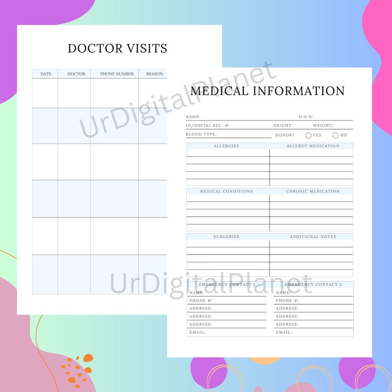Medical Planner Digital, Healthcare Planner, Family Medical Planner ...