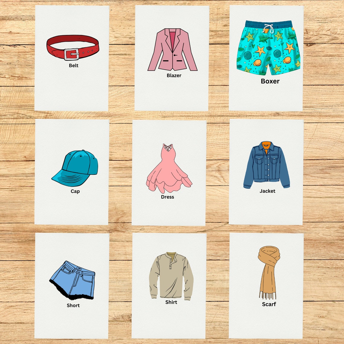 Clothes Flashcards Editable Montessori Cards PDF Printable Card ...