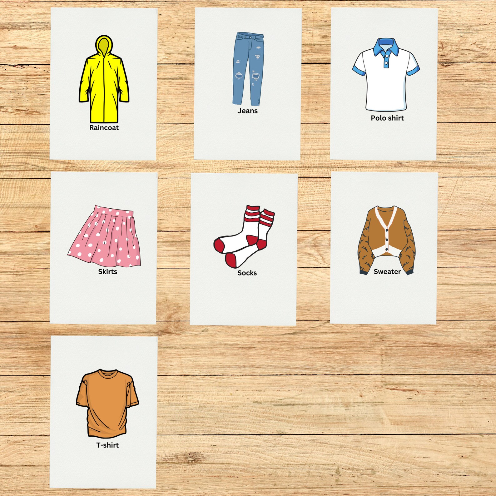 Clothes Flashcards | Editable Montessori Cards | PDF Printable Card ...