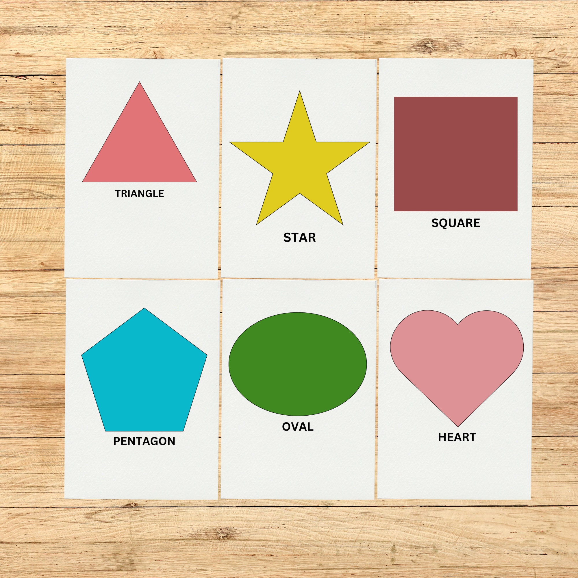 13 Shape Flash Cards, Geometric Shapes, Preschool Montessori Materials ...