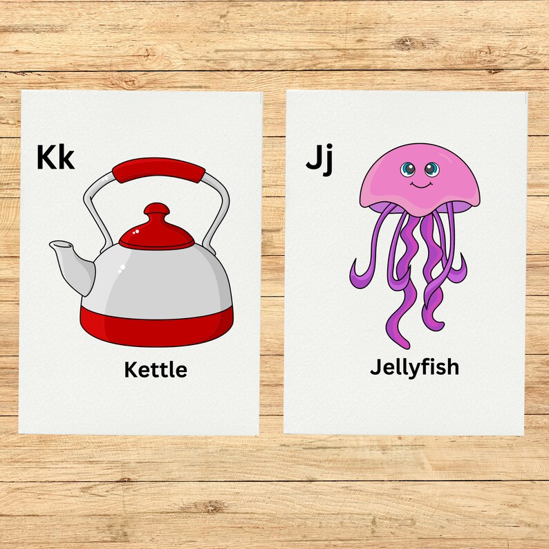 Printable Alphabet Flash Cards, Classroom Decor, Toddlers Preschool Early Learning Resource ...