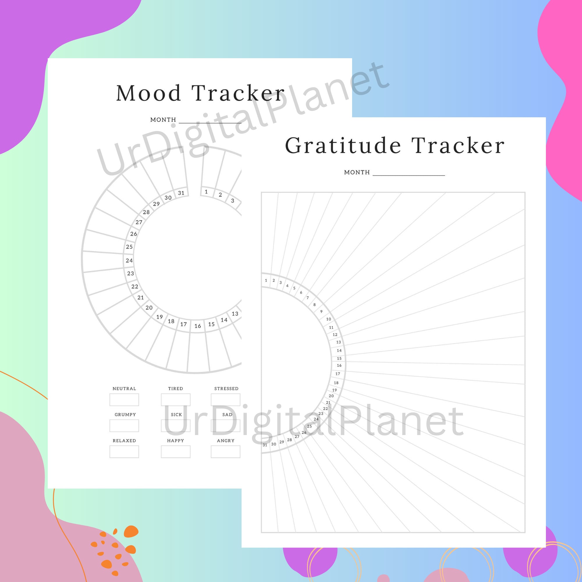 Trackers Bundle Digital, Printable Trackers Template, Different ...