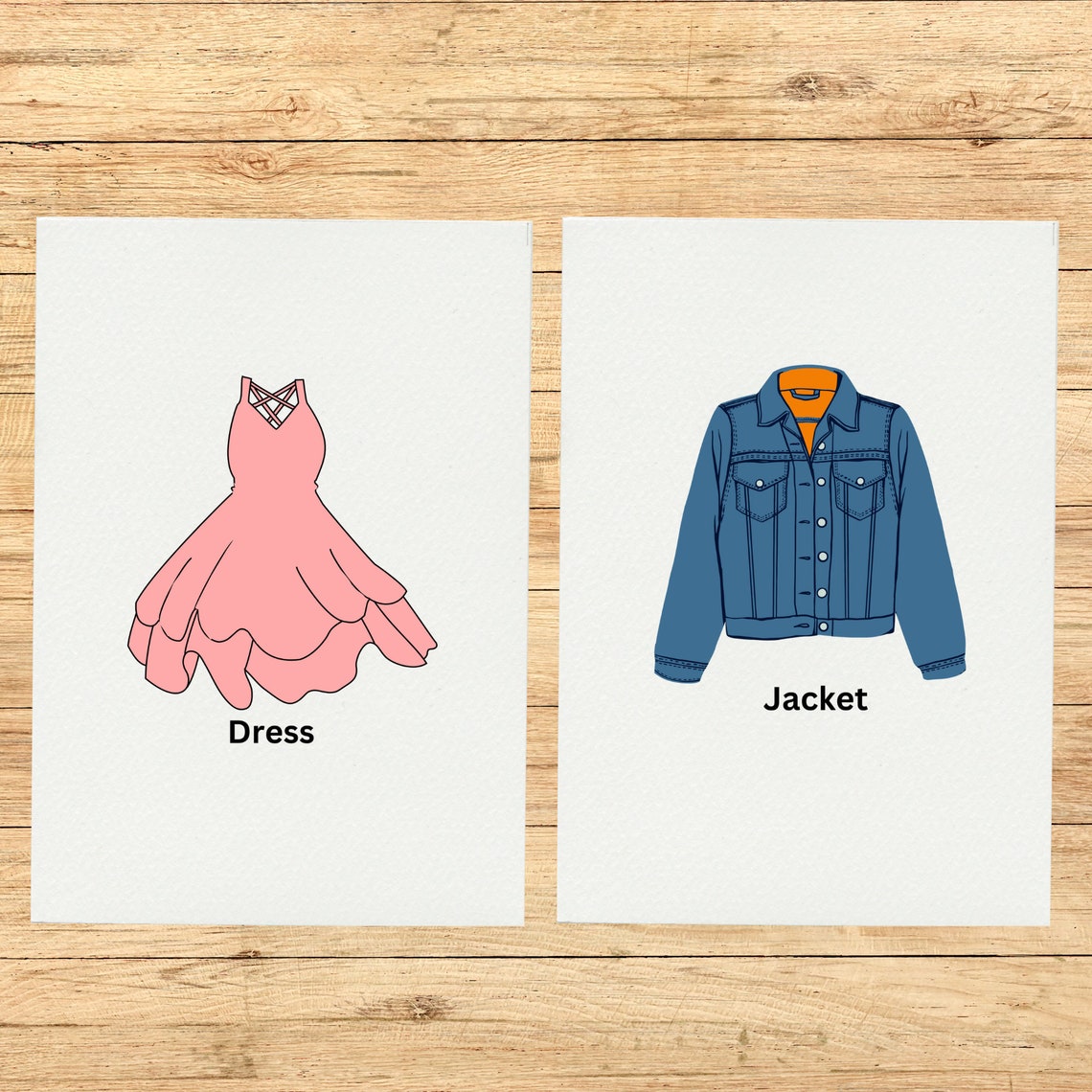 Clothes Flashcards Editable Montessori Cards PDF Printable Card ...