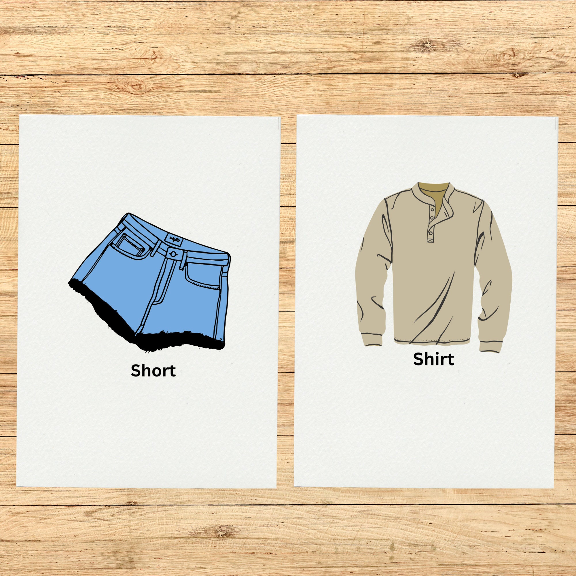 Clothes Flashcards | Editable Montessori Cards | PDF Printable Card ...