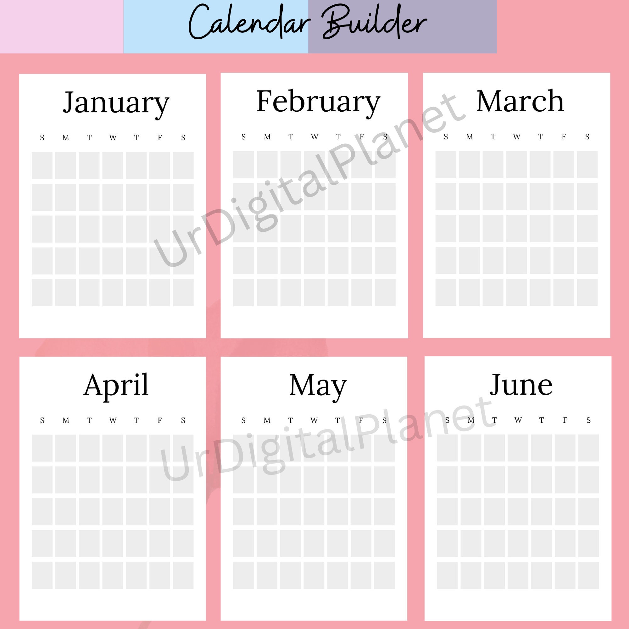 2024 Calendar Digital, Editable 2024 Calendar, Customized 2024 Calendar ...