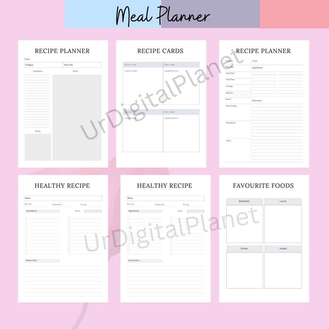 Meal Planner Digital, Meal Prep, Meal Plan Template, Grocery List ...