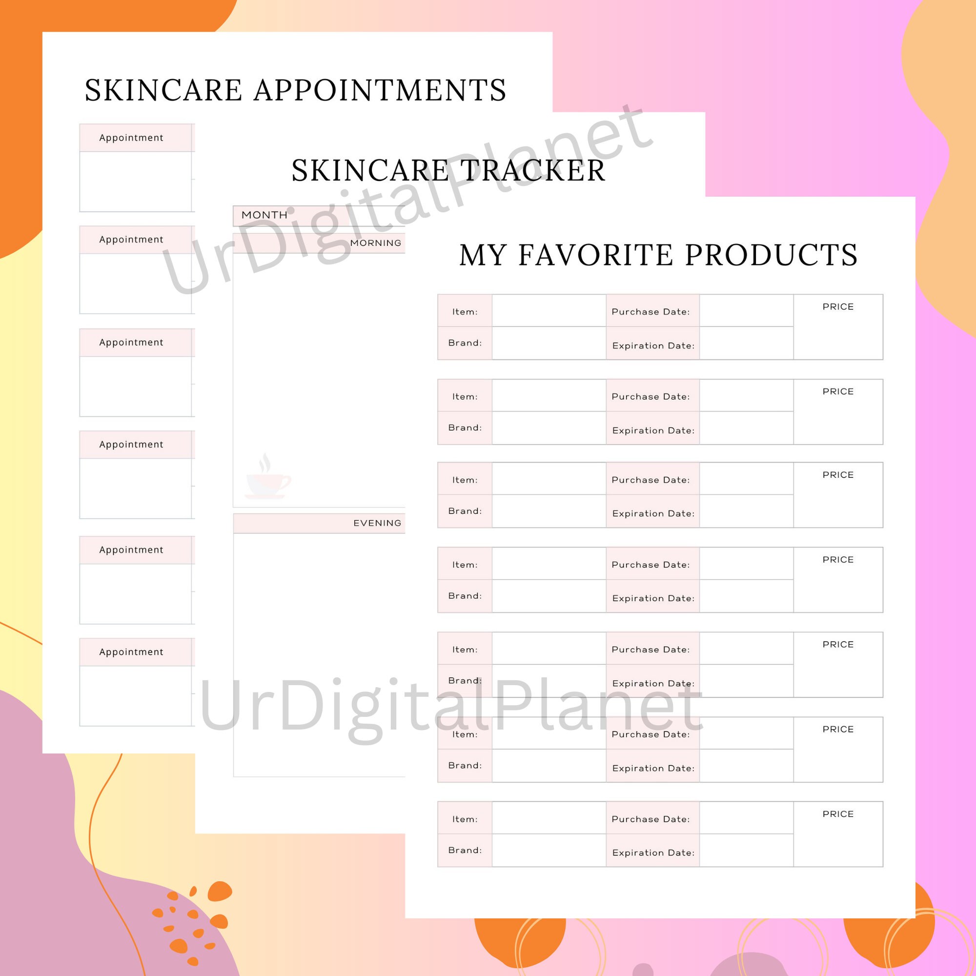 Self Care Planner Digital, Canva Template Bundle, Self Care Templates ...