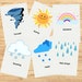 12 Weather Cards Montessori Flashcards Pre-school Cards Rainbow ...