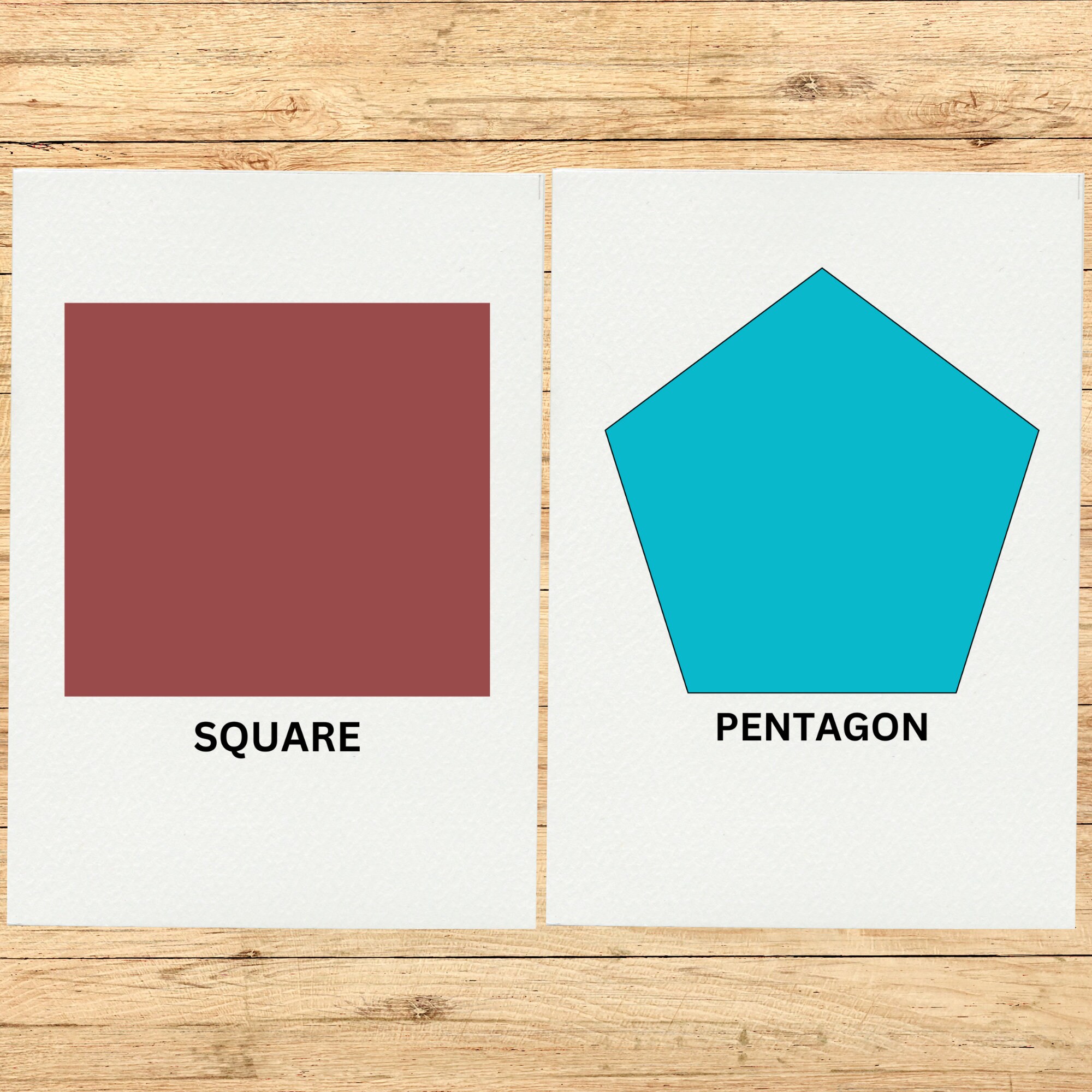 13 Shape Flash Cards, Geometric Shapes, Preschool Montessori Materials ...