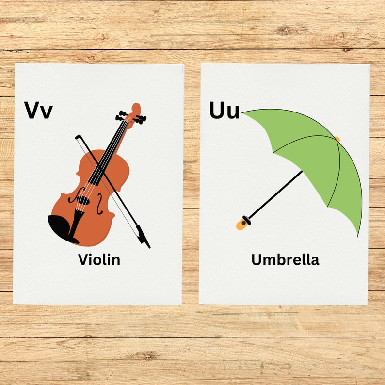 Printable Alphabet Flash Cards, Early Learning (digital Download) - Etsy