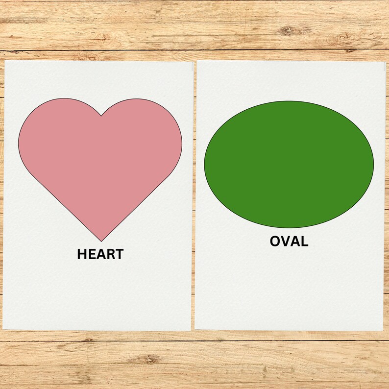 13 Shape Flash Cards, Geometric Shapes, Preschool Montessori Materials ...