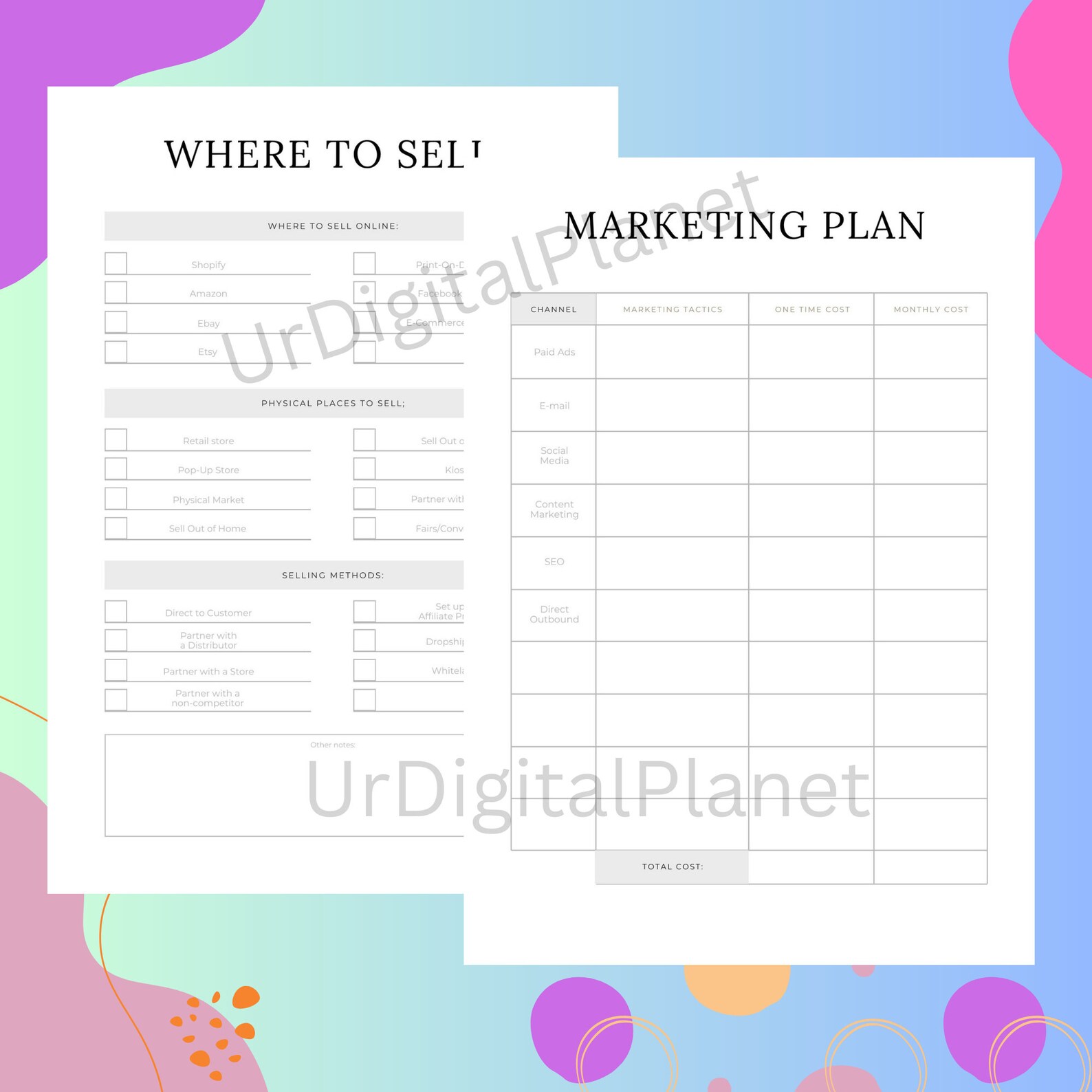 Product Launch Planner Digital, Promotion Launch Planner, Product ...