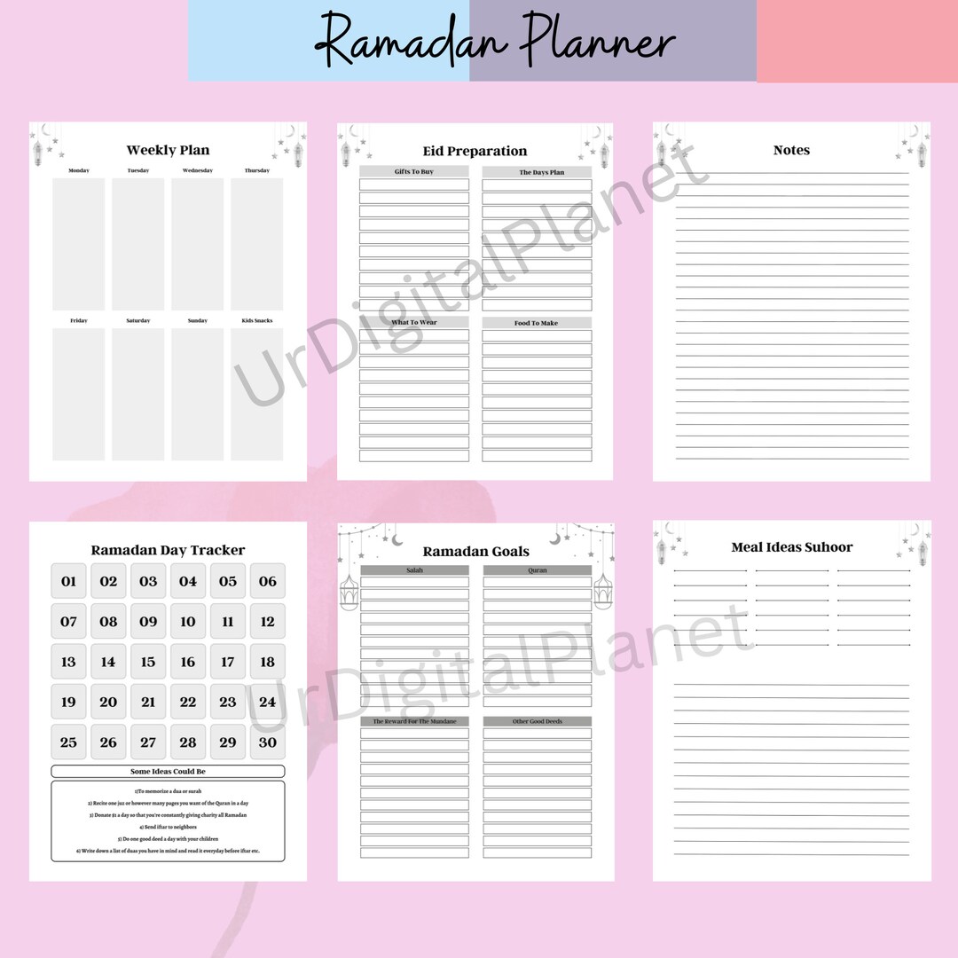 Ramadan Planner Digital, Printable Ramadan Planner, Digital Planner for ...