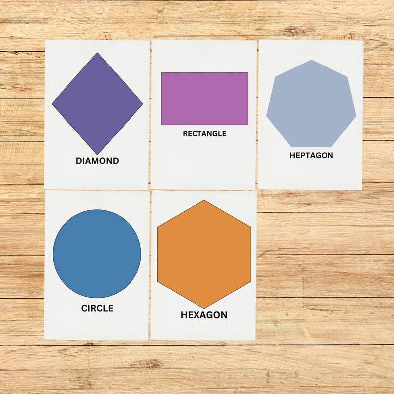 13 Shape Flash Cards, Geometric Shapes, Preschool Montessori Materials ...