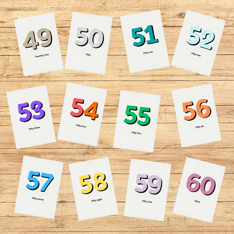 Preschool Counting Flash Cards Number Flash Cards 1-100, Count to 100 ...