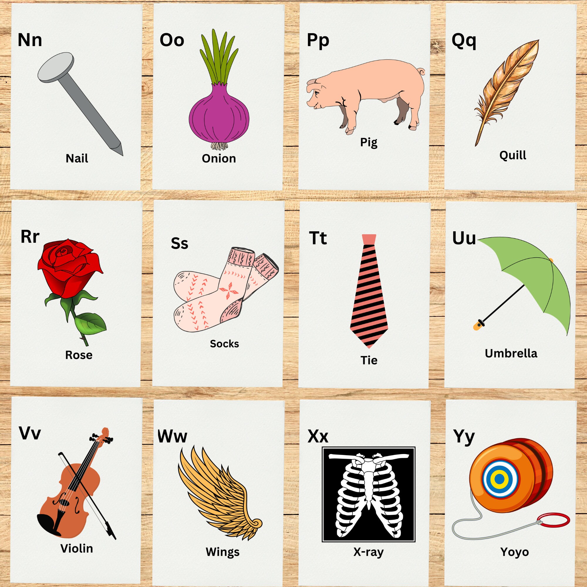 Printable Alphabet Flash Cards, Early Learning (digital Download) - Etsy