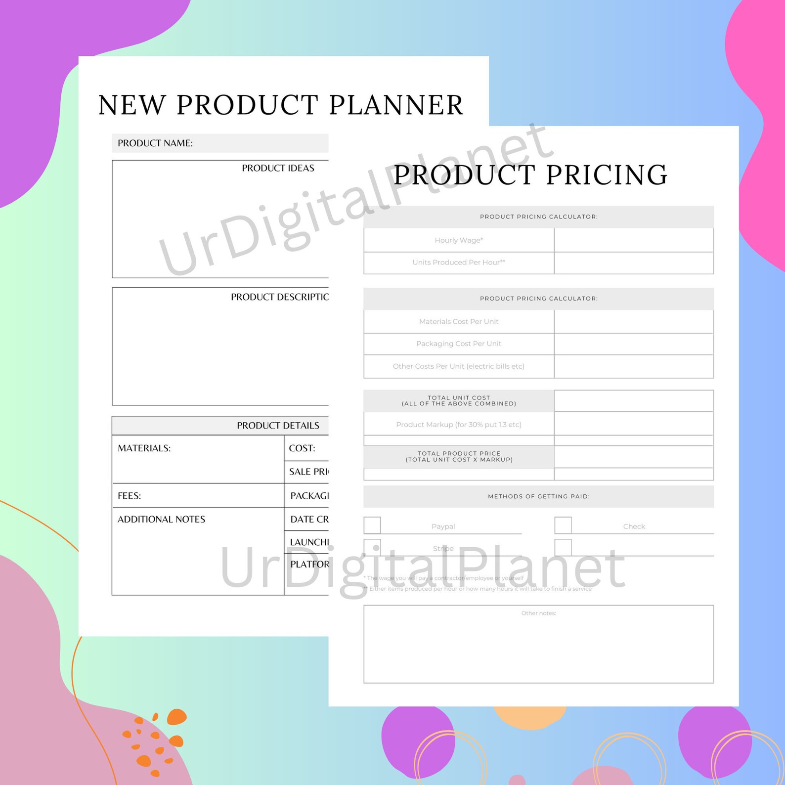 Product Launch Planner Digital, Promotion Launch Planner, Product ...