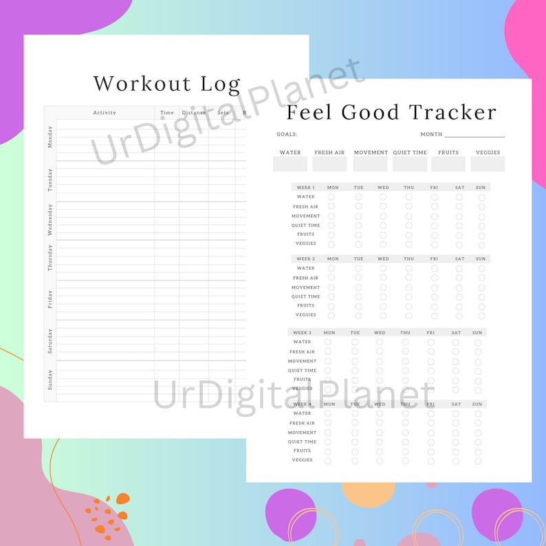 Trackers Bundle Digital, Printable Trackers Template, Different ...