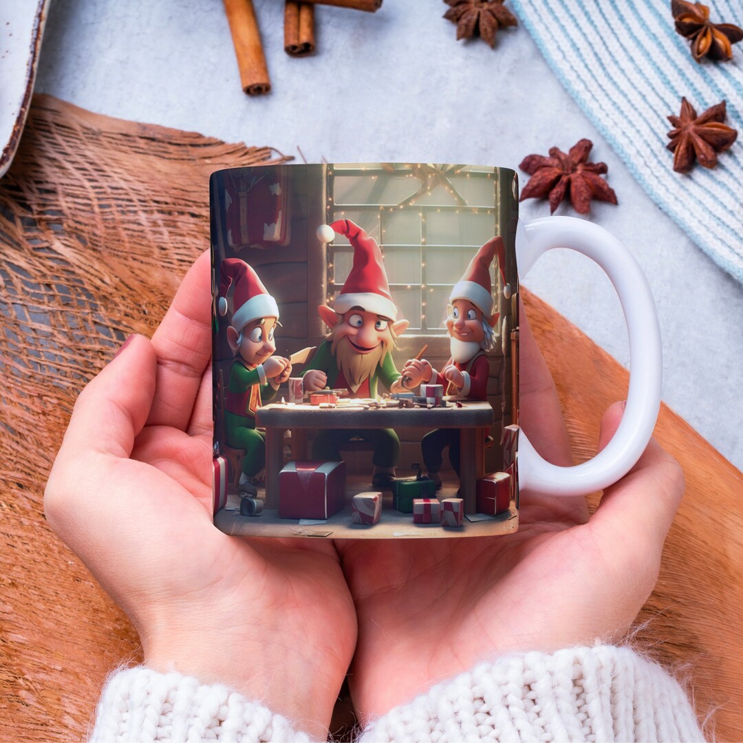 3d Mug Christmas Dwarf Template Dwarf Mug Wrap Sublimation Digital