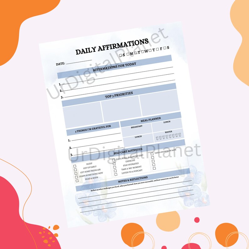 Digital Daily Affirmation Journal, Printable Daily Journal, Goodnotes ...