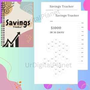 Savings Tracker Digital, Printable Savings Tracker, Money Savings ...