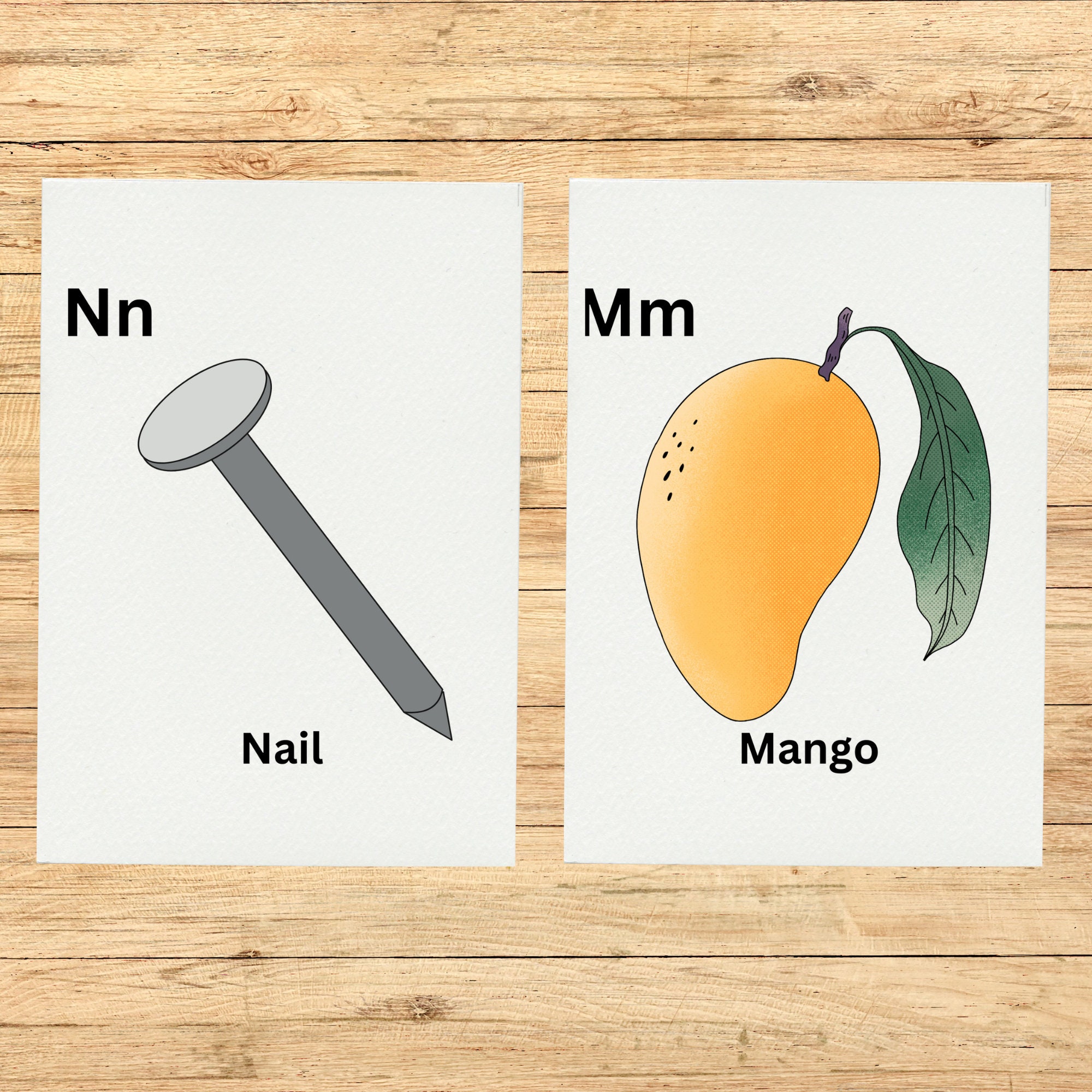 Printable Alphabet Flash Cards, Early Learning (digital Download) - Etsy