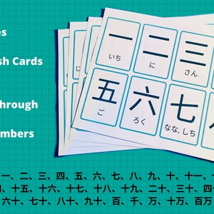 Japanese Number Flash Cards- Printable PDF - Etsy