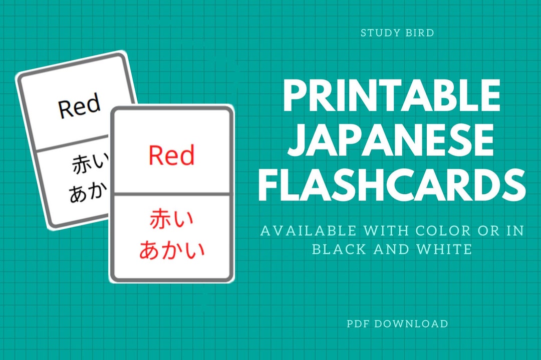 Japanese Color Flash Cards- Printable PDF - Etsy