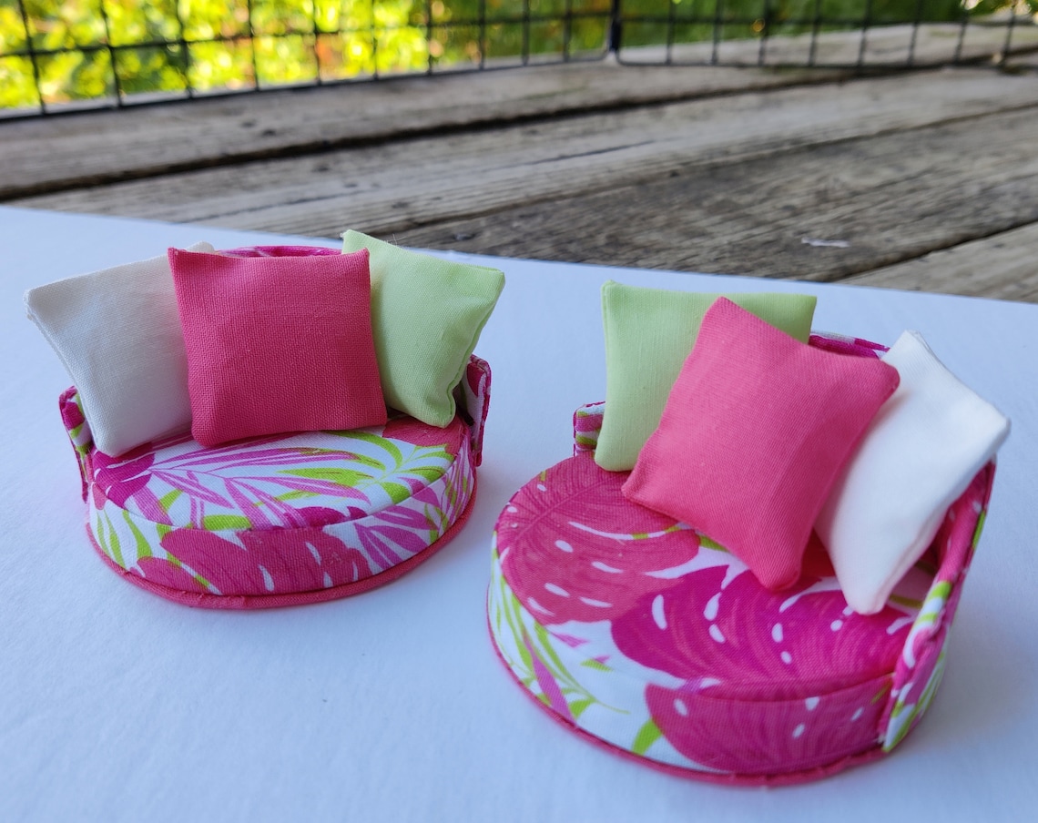 1:12 Pink Miniature Doll Lounge Chair - Etsy