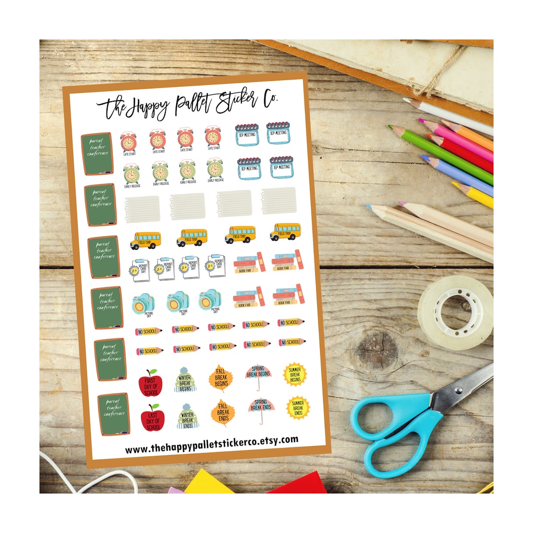 School Reminders Planner Stickers 5x7 Sheet Stickers for - Etsy